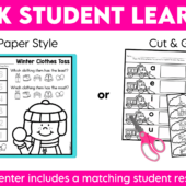 20 Math and Literacy Winter Kindergarten Centers or Morning Work Tubs ...