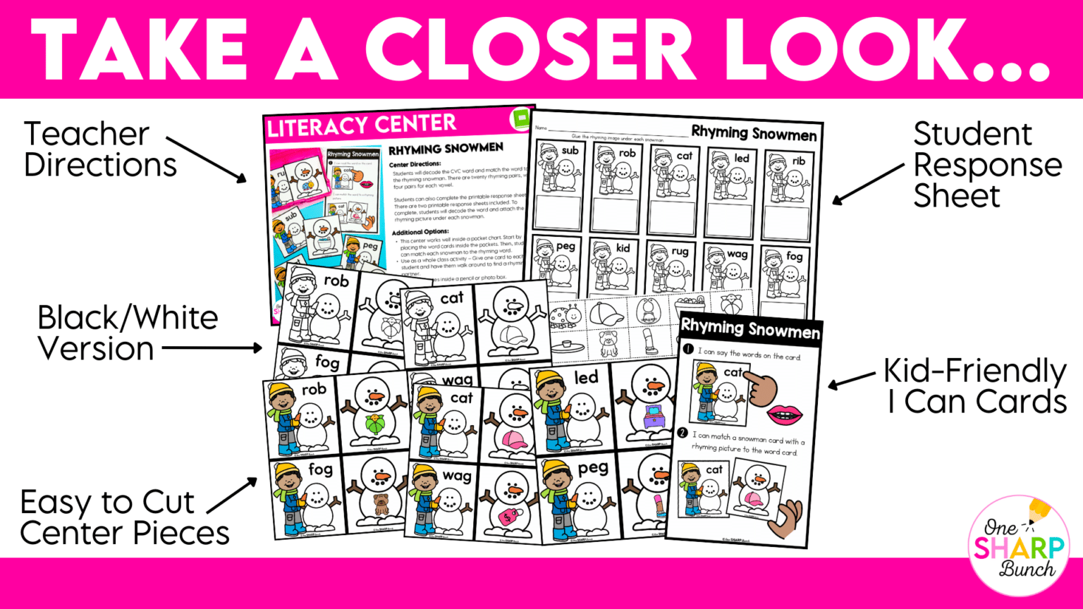 20 Math and Literacy January Kindergarten Centers or Morning Work Tubs ...