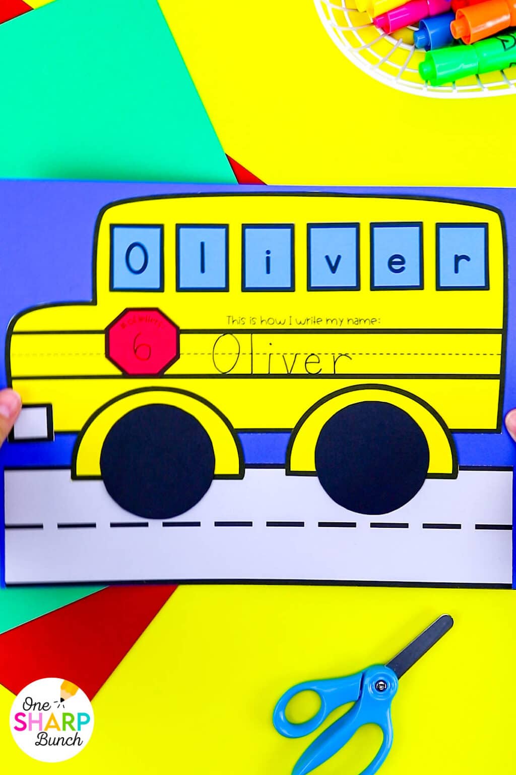 Simple School Bus Craft for Back to School - One Sharp Bunch