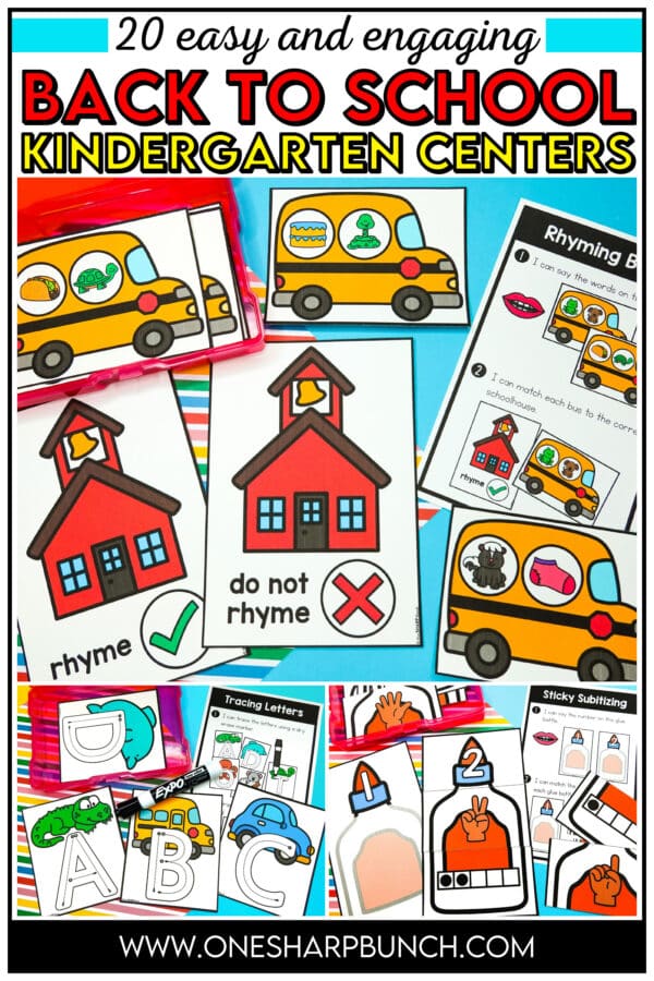 20 Easy & Engaging Back to School Centers for Kindergarten - One Sharp ...