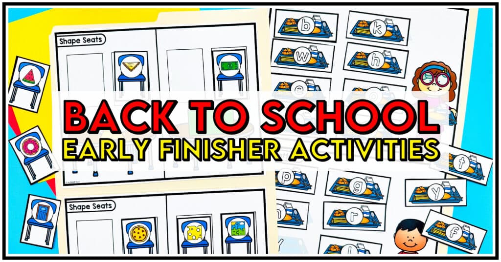 20 Kindergarten Early Finisher Activities for Back to School - One ...