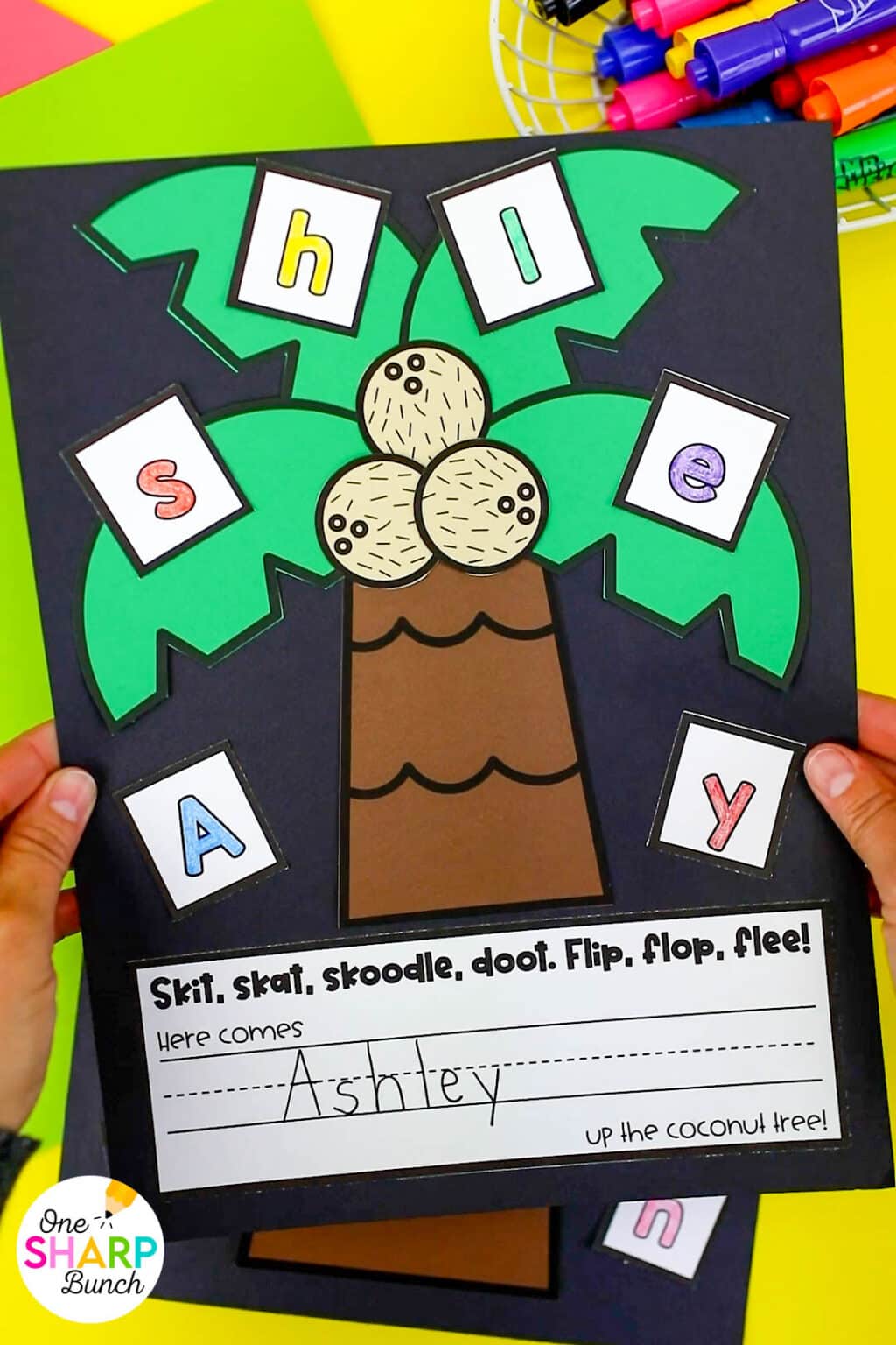 Adorable Chicka Chicka Boom Boom Craft for Name Practice - One Sharp Bunch