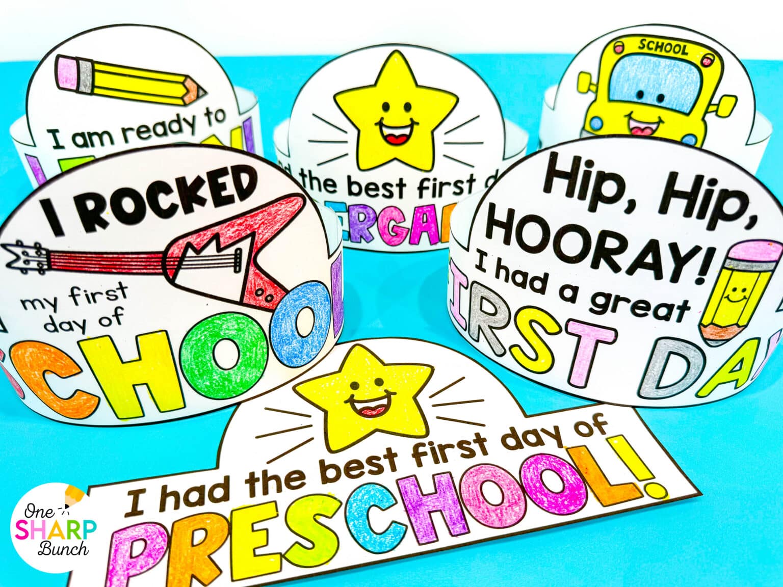 5 Free First Day of School Crowns - One Sharp Bunch