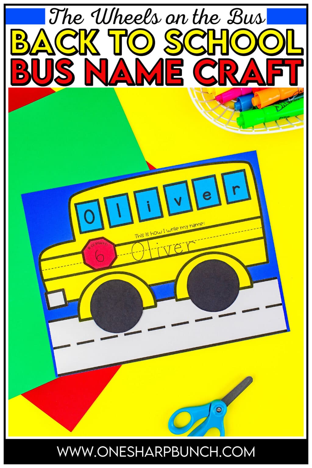 Simple School Bus Craft for Back to School - One Sharp Bunch