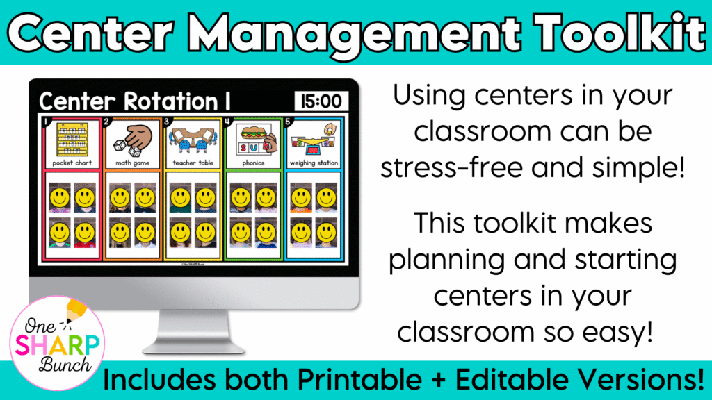 Digital Center Rotation Slides with Visual Timers & Routines for Center ...