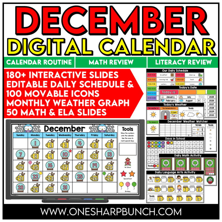 Editable Interactive Daily Digital Calendar Slides Year Bundle ...
