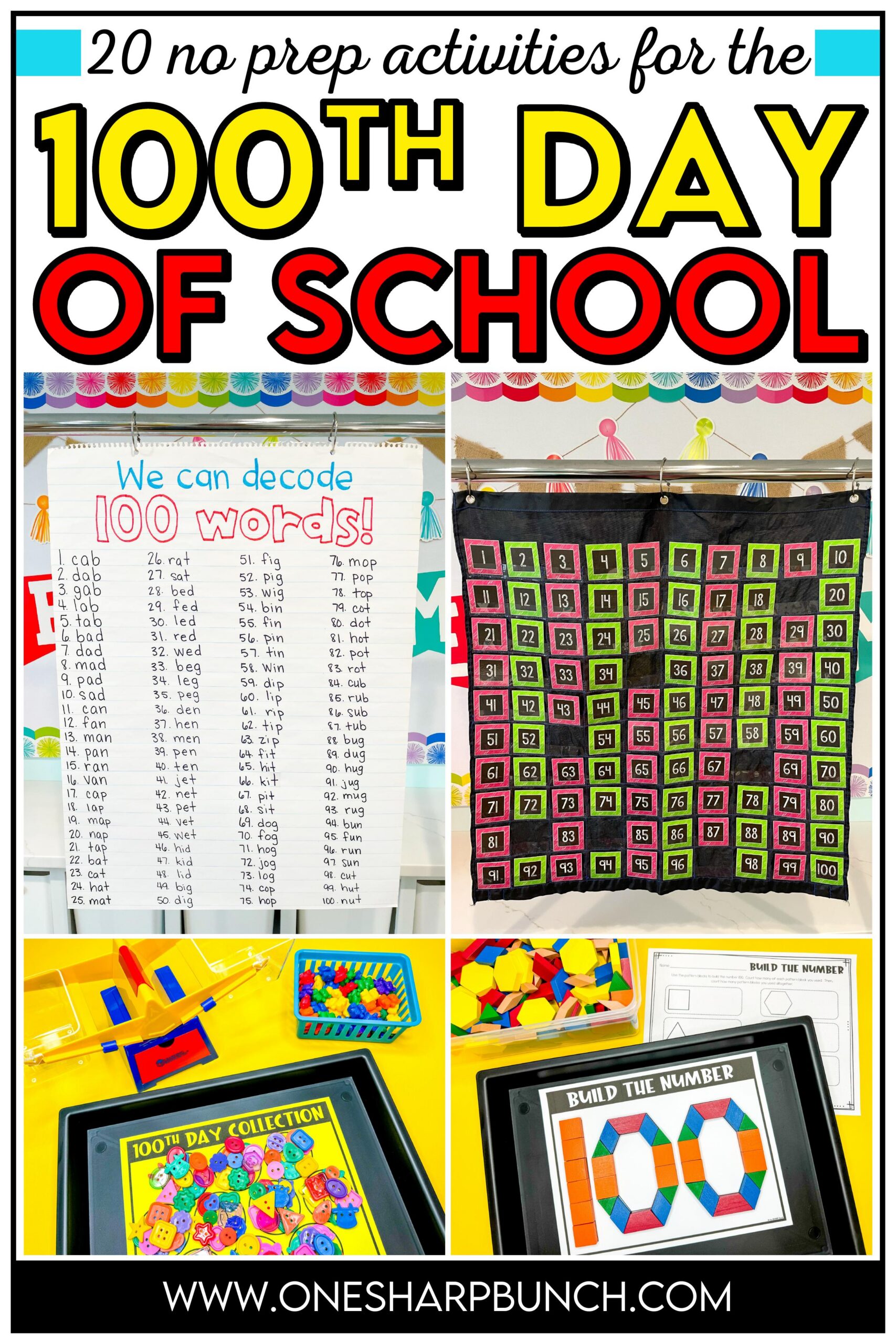 The Ultimate List of 100th Day of School Ideas - One Sharp Bunch