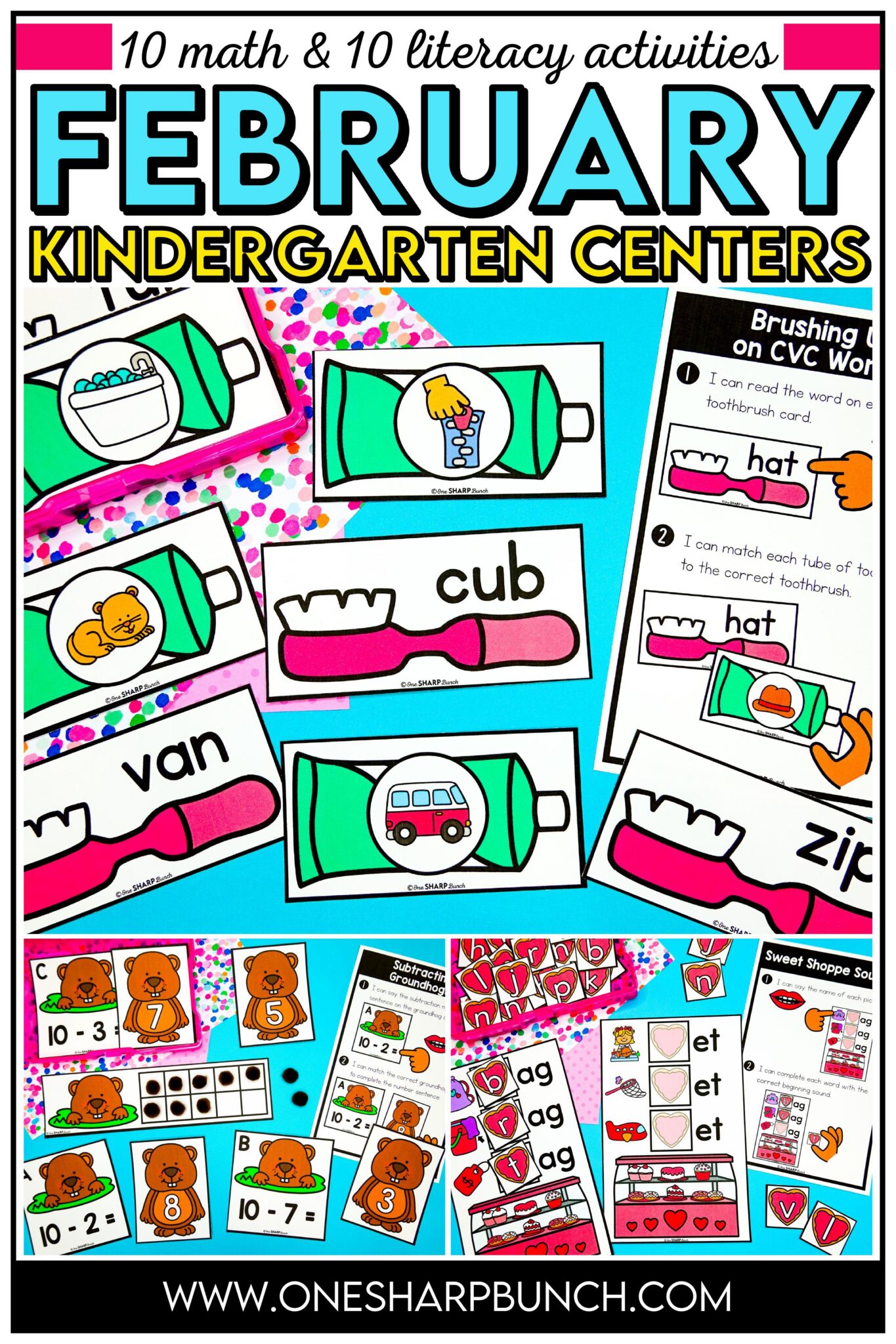 20 Fun February Centers for Kindergarten - One Sharp Bunch