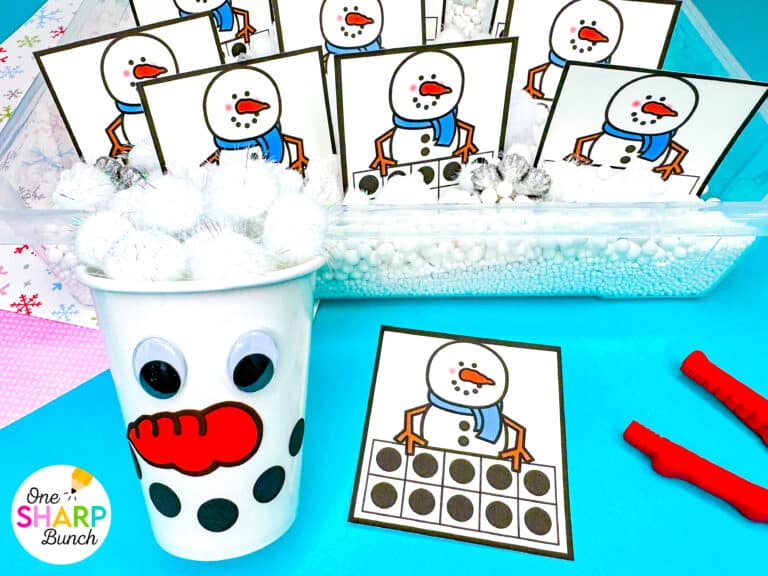 5 Feed the Snowman Fine Motor Activities for Winter Centers - One Sharp ...
