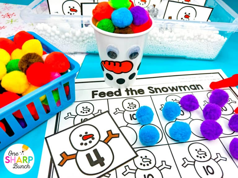 5 Feed the Snowman Fine Motor Activities for Winter Centers - One Sharp ...