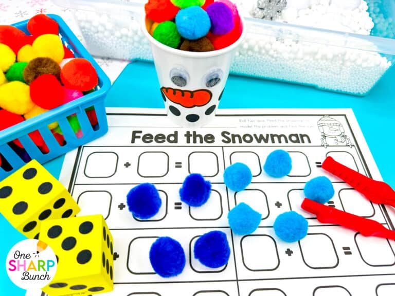 5 Feed the Snowman Fine Motor Activities for Winter Centers - One Sharp ...