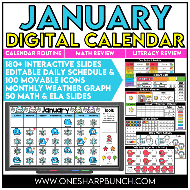 Editable Interactive Daily Digital Calendar Slides Year Bundle ...