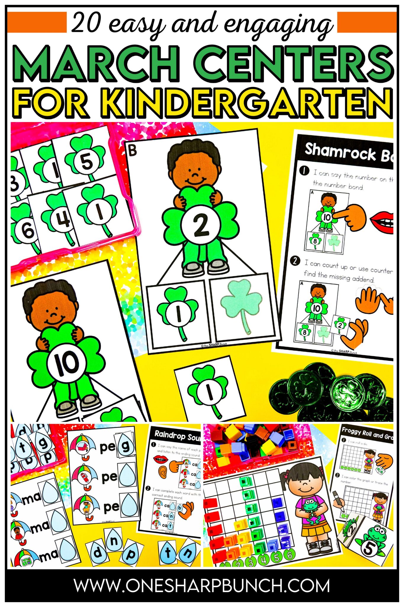 20 Spring-Themed March Centers for Kindergarten - One Sharp Bunch