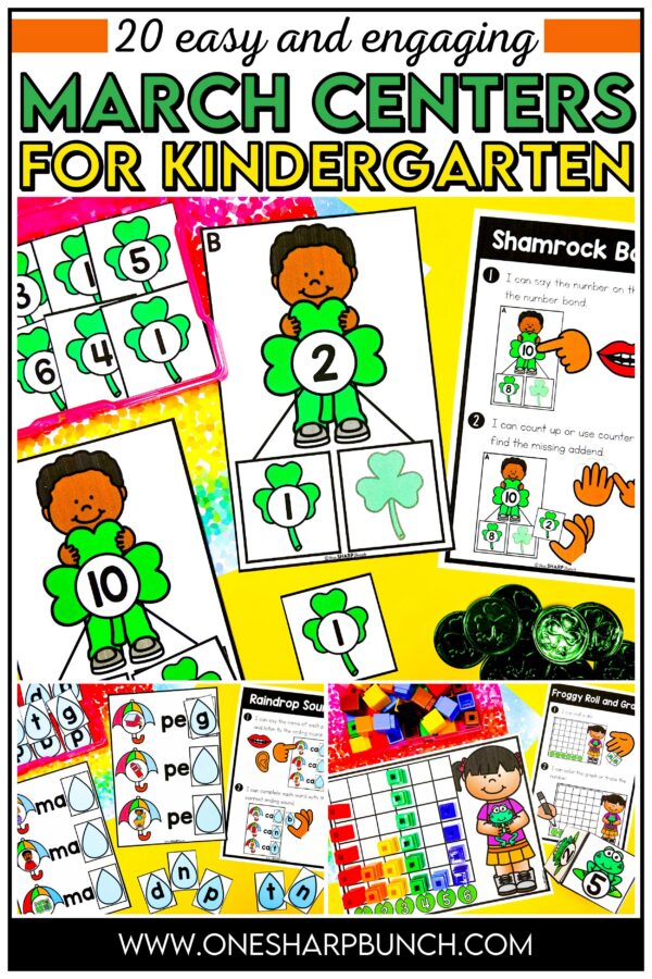 20 Spring-Themed March Centers for Kindergarten - One Sharp Bunch