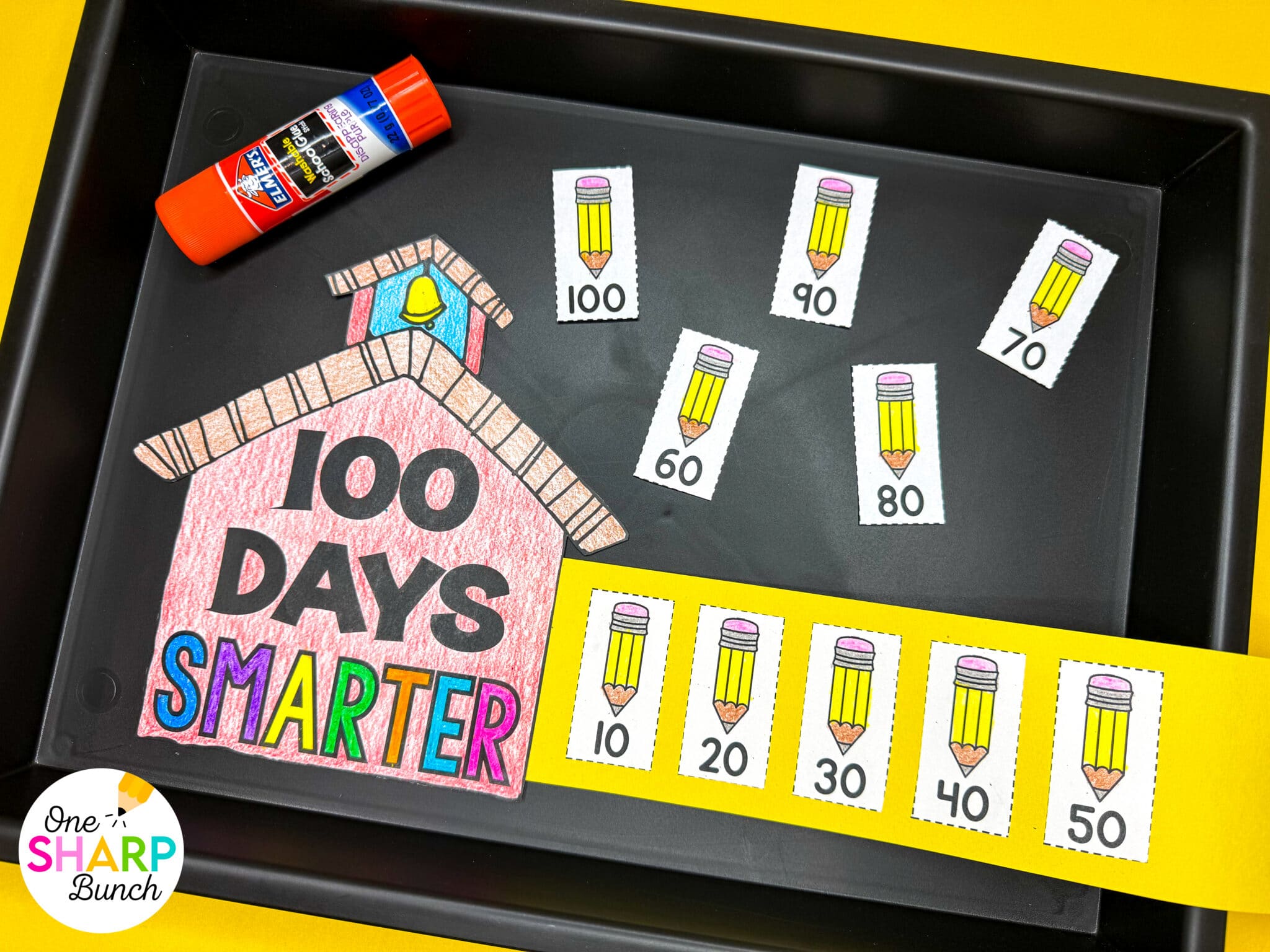 Simple 100th Day of School Crown Printable Template - One Sharp Bunch