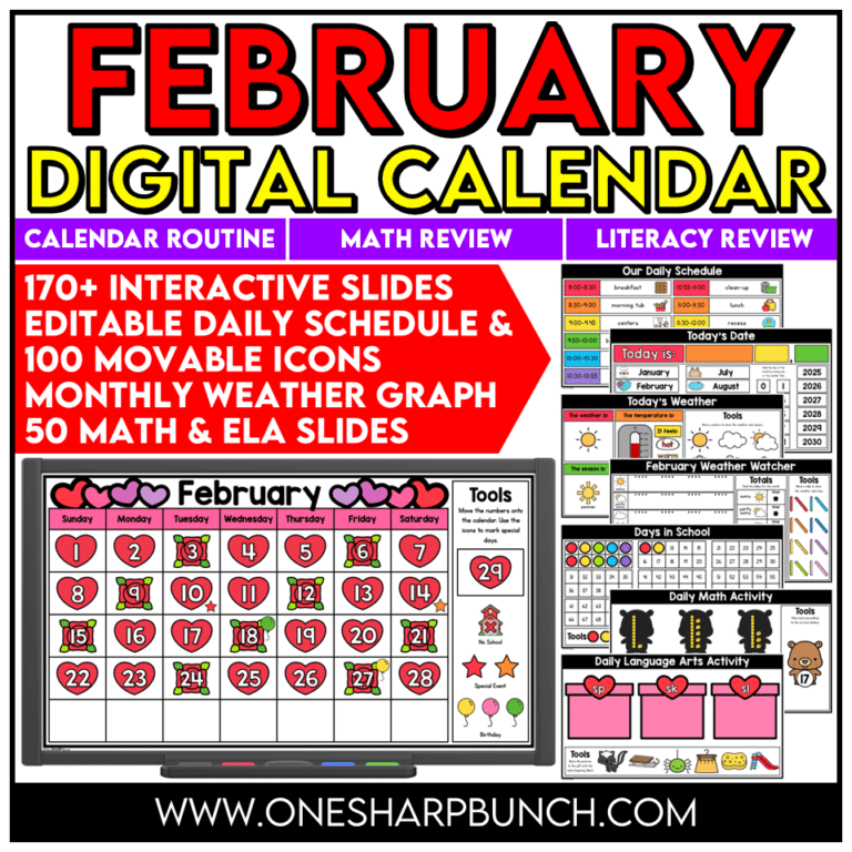Editable Interactive Daily Digital Calendar Slides Year Bundle ...