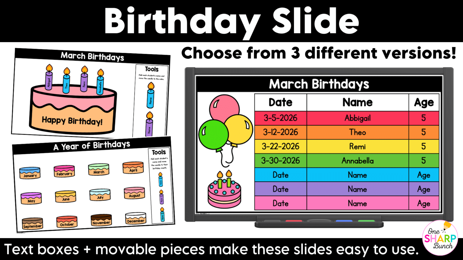 Daily March Calendar Slides for Morning Meeting Editable Digital ...