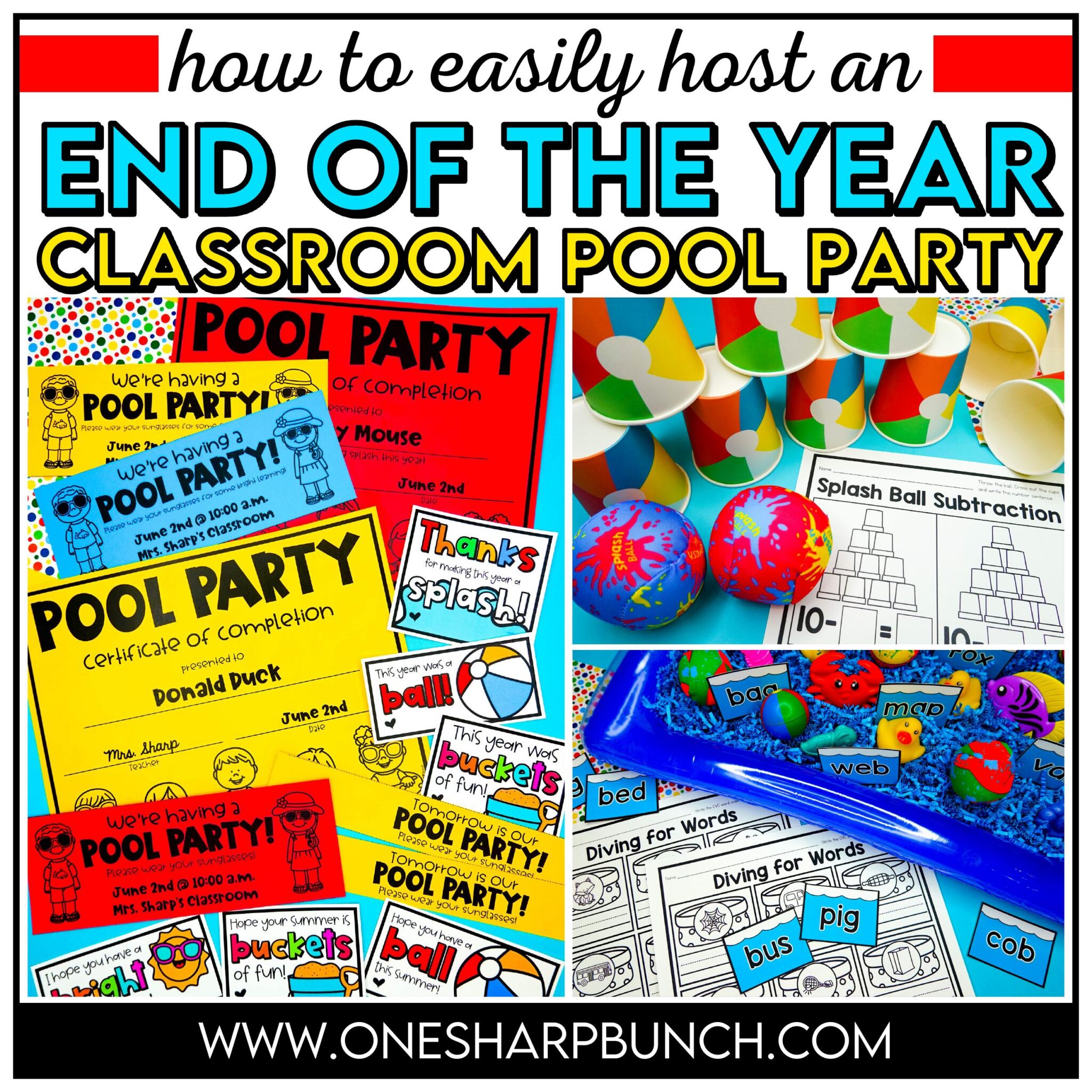 End of the Year Classroom Pool Party - One Sharp Bunch