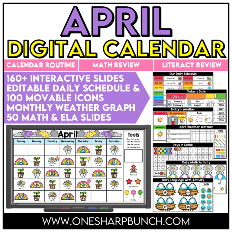 Editable Interactive Daily Digital Calendar Slides Year Bundle ...