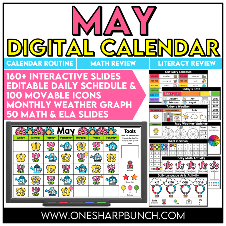 Editable Interactive Daily Digital Calendar Slides Year Bundle ...